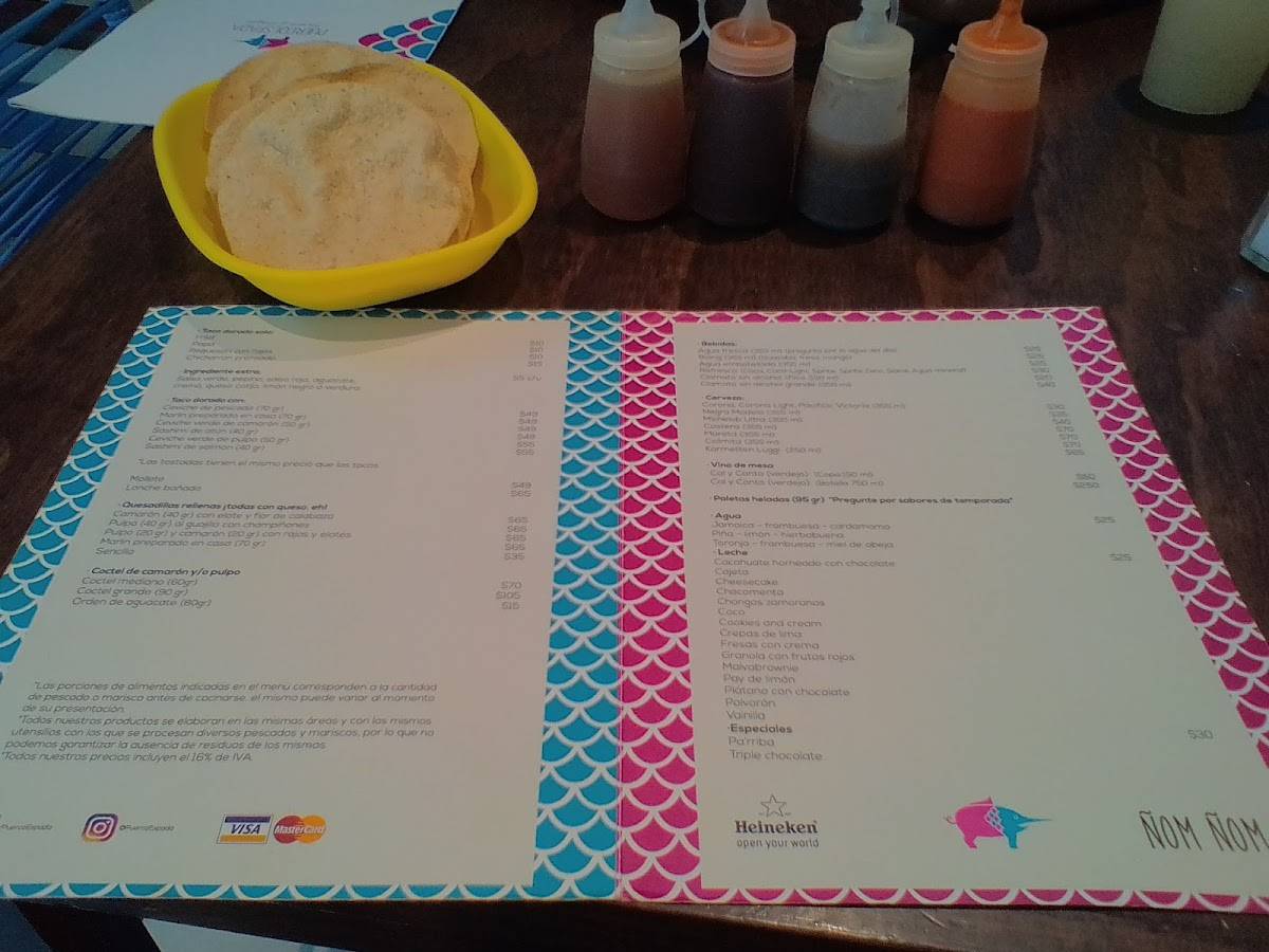 Menu at Puerco espada restaurant, Guadalajara, Av. de las Américas 1659