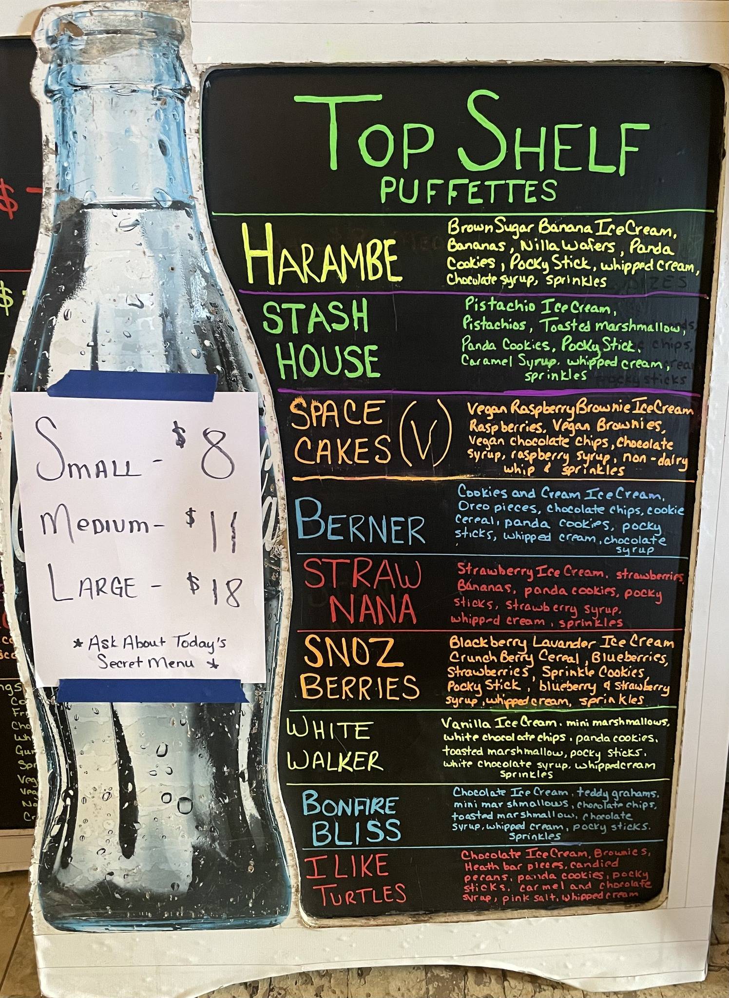 Menu at Puff Puffette Pass restaurant, Pueblo