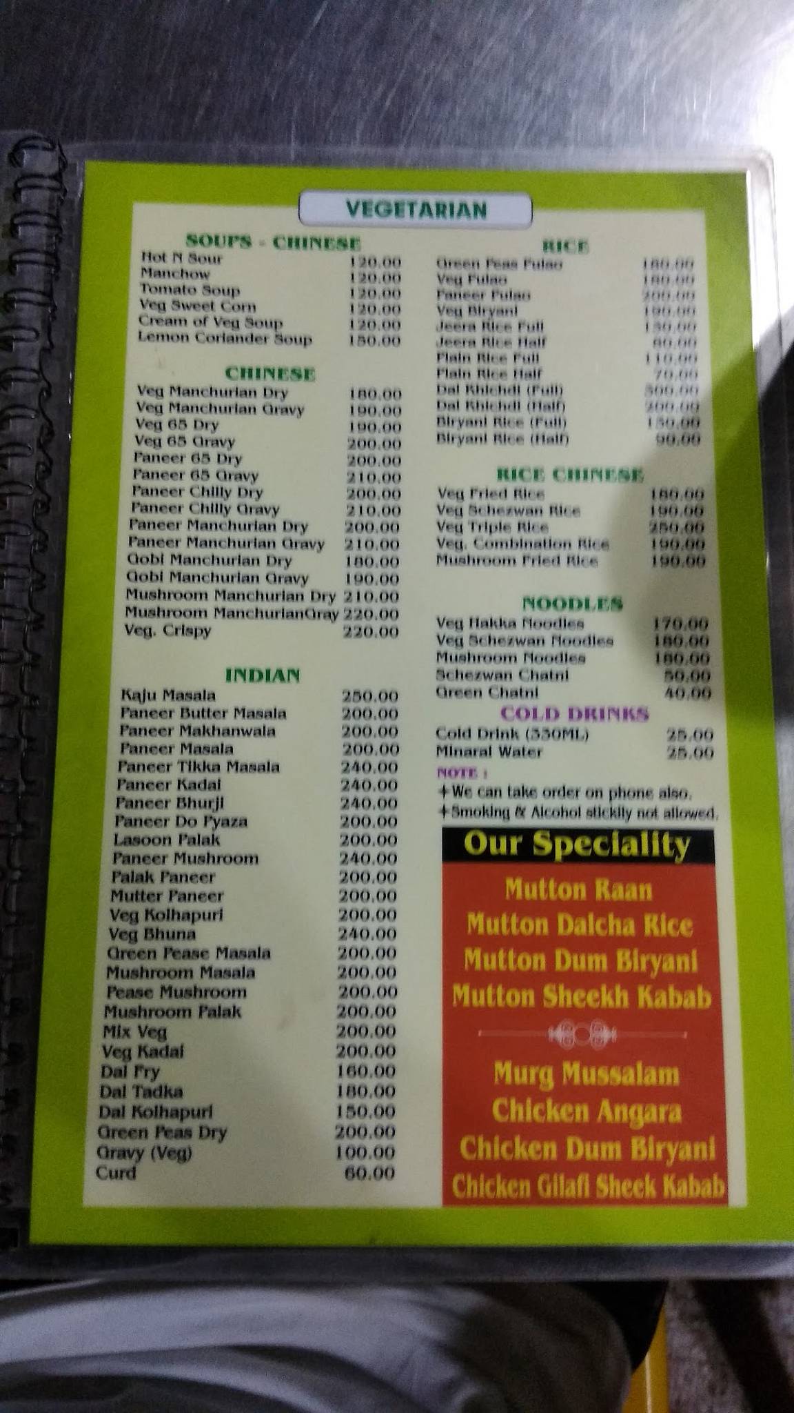 Menu at Reddys Family Restaurant, Pune, Sno.1/27+29