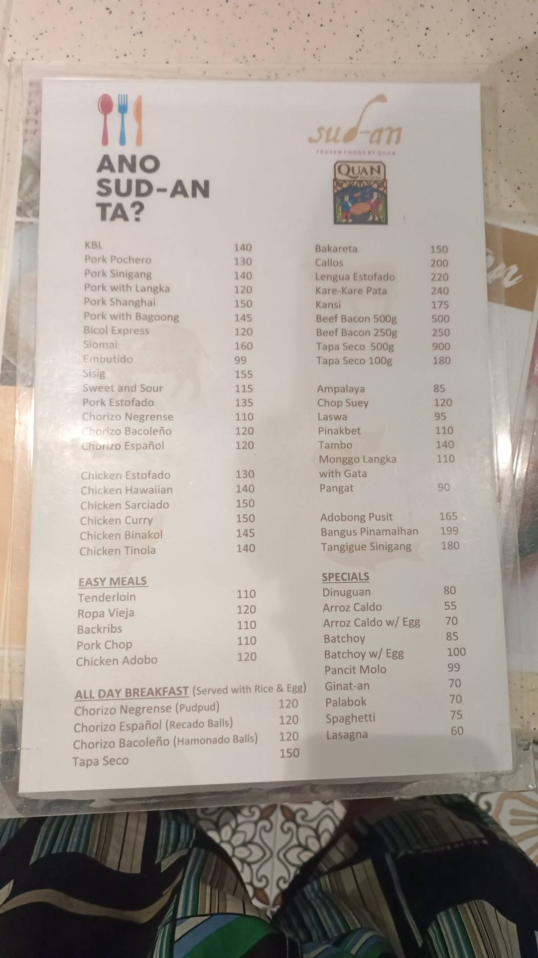 Menu at Quan Native Delicacies - Shopping Branch restaurant, Bacolod ...