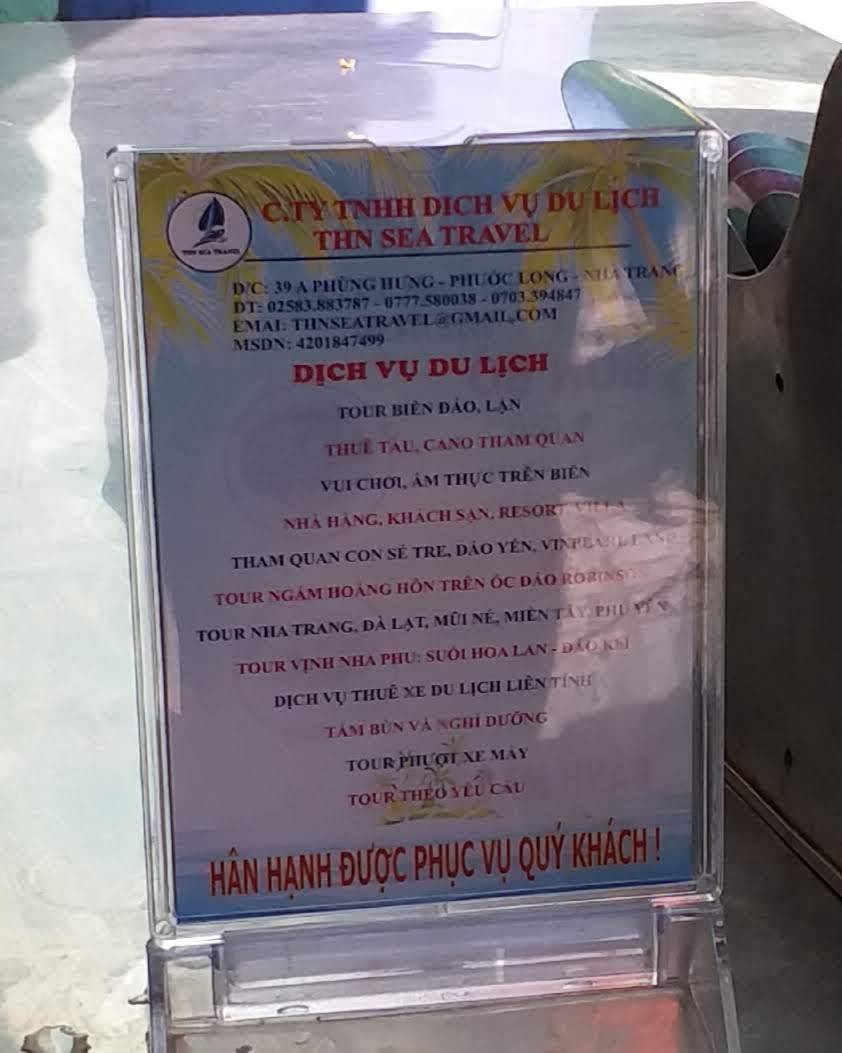 Menu at Quán Bún Bò Huế restaurant, Ninh Hòa, 18 Hàn Thuyên