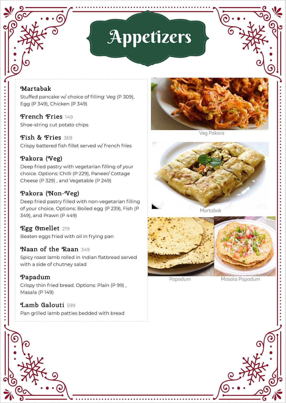 Menu at Queens at Bollywood - BGC restaurant, Taguig, Ground Floor