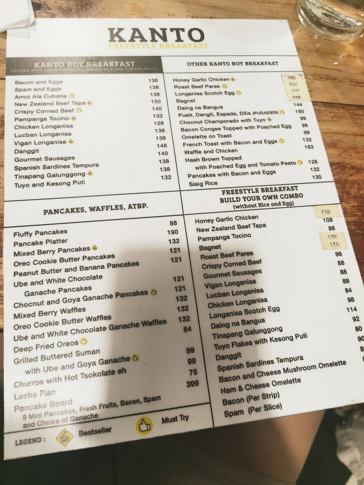 Menu at Kanto Freestyle Breakfast Morato restaurant, Quezon City, J2HM+QH4
