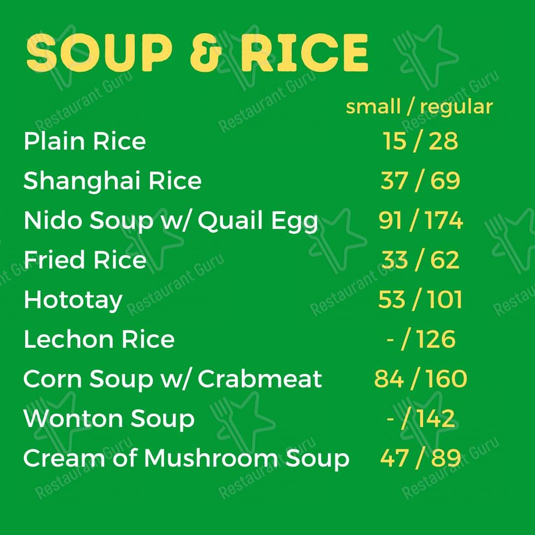 Menu at New City Food House (Main Branch) restaurant, Quezon City