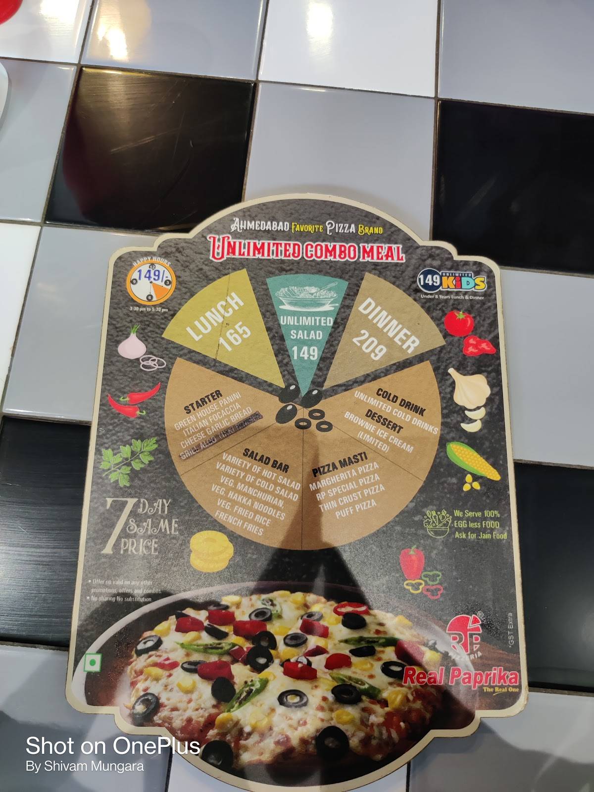 Menu at REAL PAPRIKA SOUTH BOPAL, Ahmedabad, 456 GAMARA CAPITAL