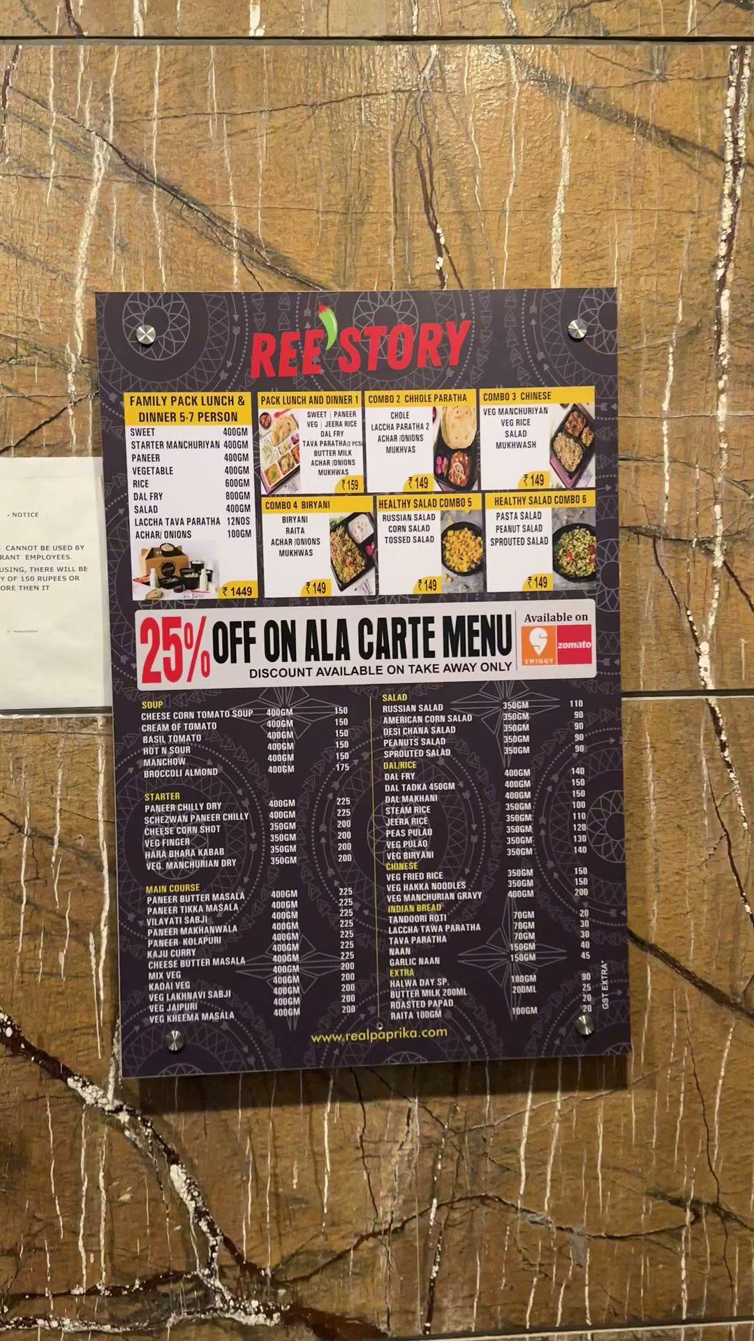 Menu at REE'STORY - Unlimited Multi Cuisine Food, Ahmedabad