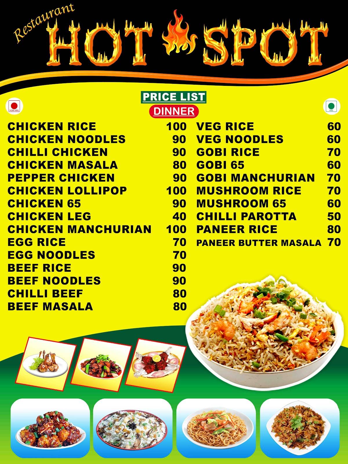 Menu at RESTAURANT HOT SPOT, Avadi