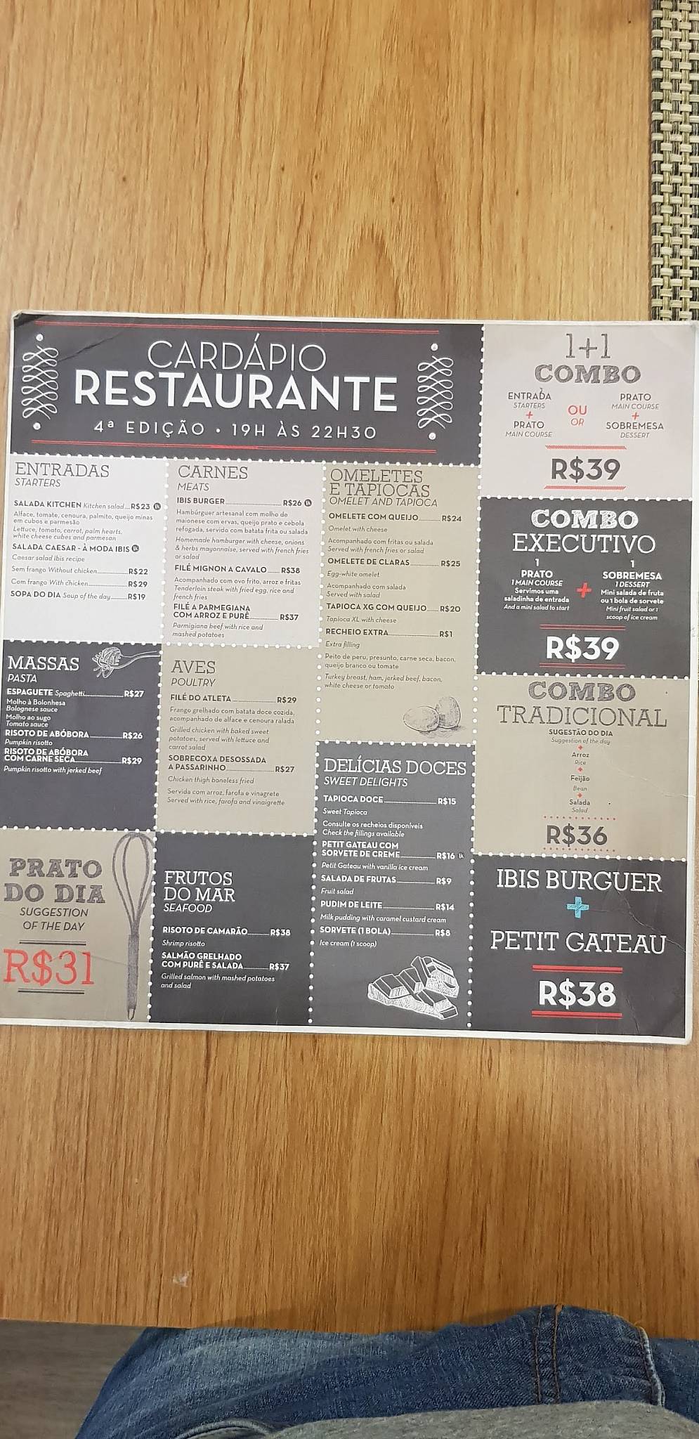 Menu em Ibis restaurante, Aracaju