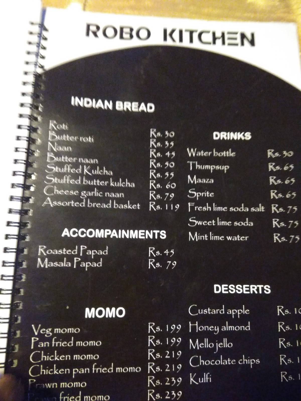 Menu at ROBO KITCHEN PURE VEG, Hyderabad