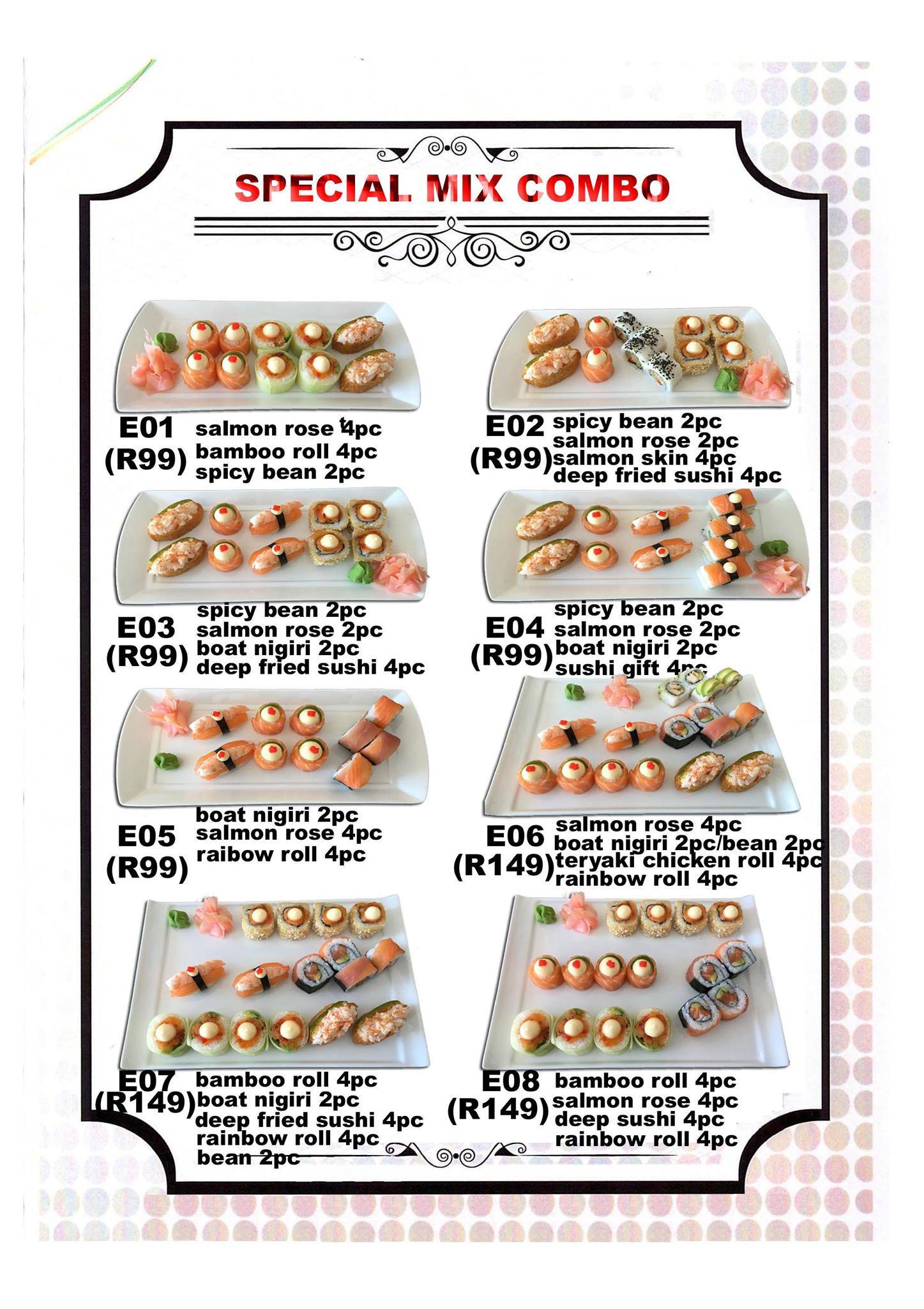 Speisekarte von ROYAL SUSHI BAR, Hillcrest, 40 Old Main Rd
