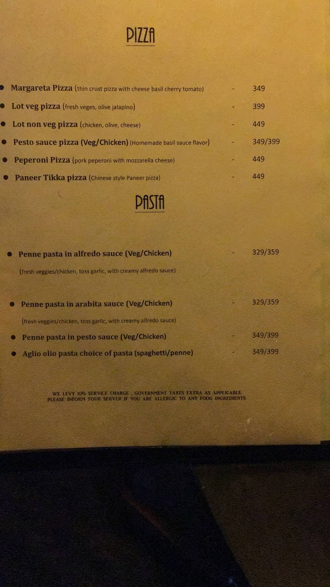 Menu at Raag cafe & bar, New Delhi