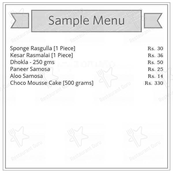 Menu at Ram Dairy, Panchkula, Shop 9a