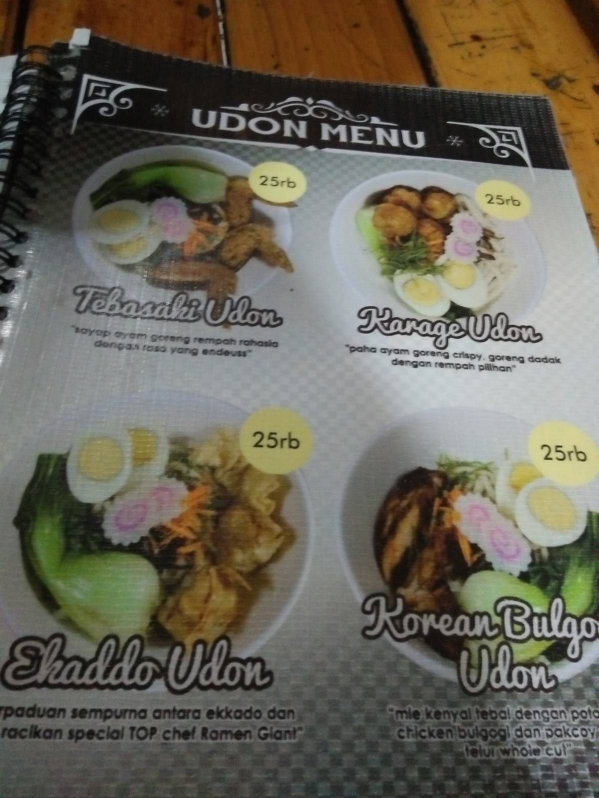 Menu at Ramen Giant Ciawi restaurant, Bogor, Jl. Babakan No.2A