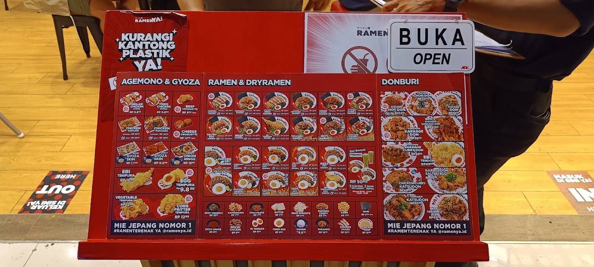 Carta del restaurante Ramen YA! Mall Lippo Cikarang, Bekasi