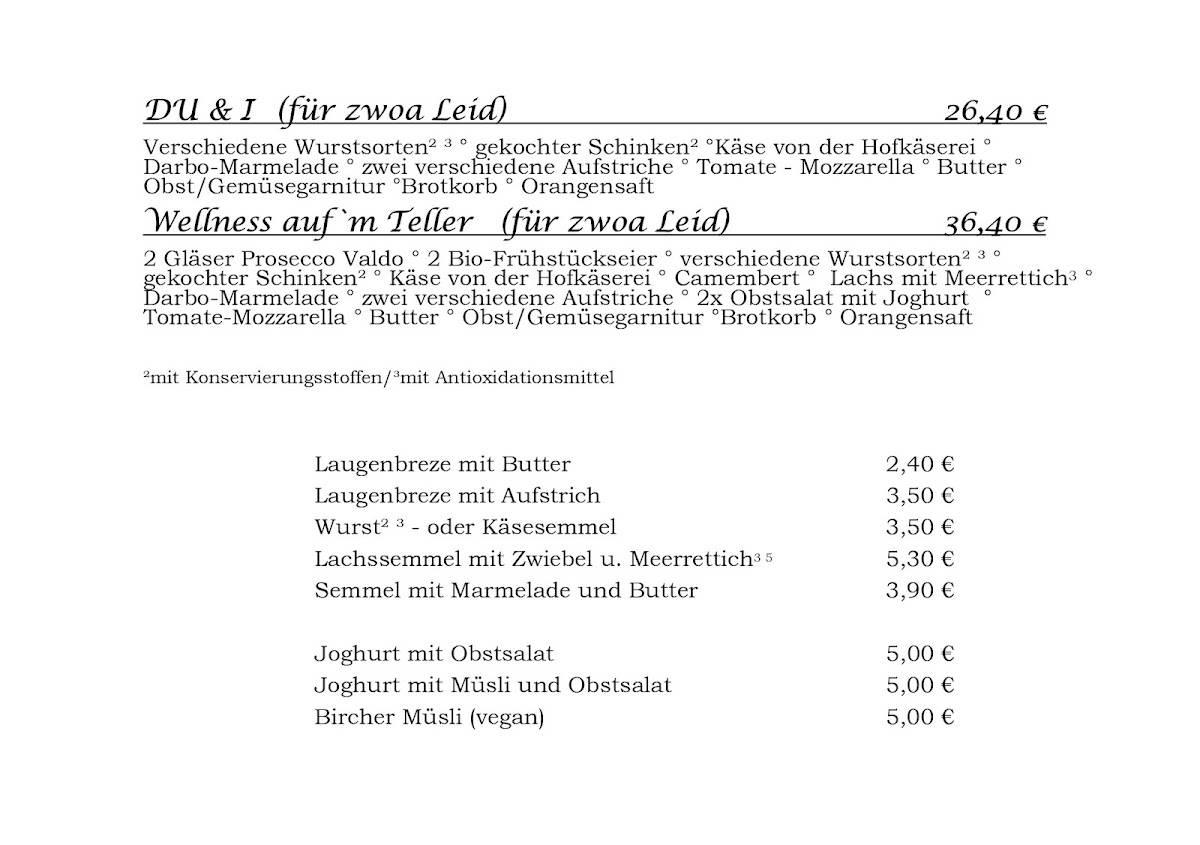 Speisekarte von Modest Kaffeerösterei cafe, Ramerberg