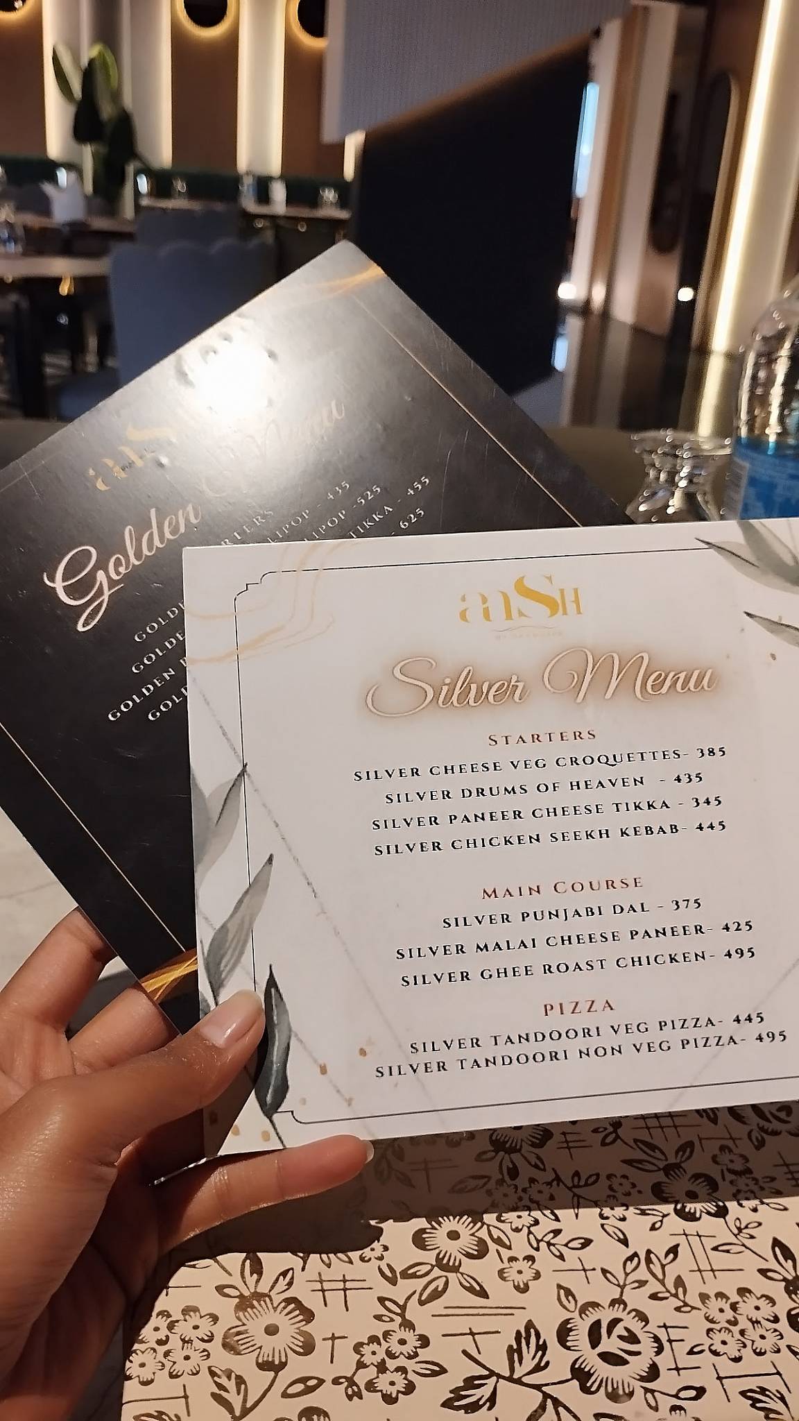 Menu at Ansh, Ranchi
