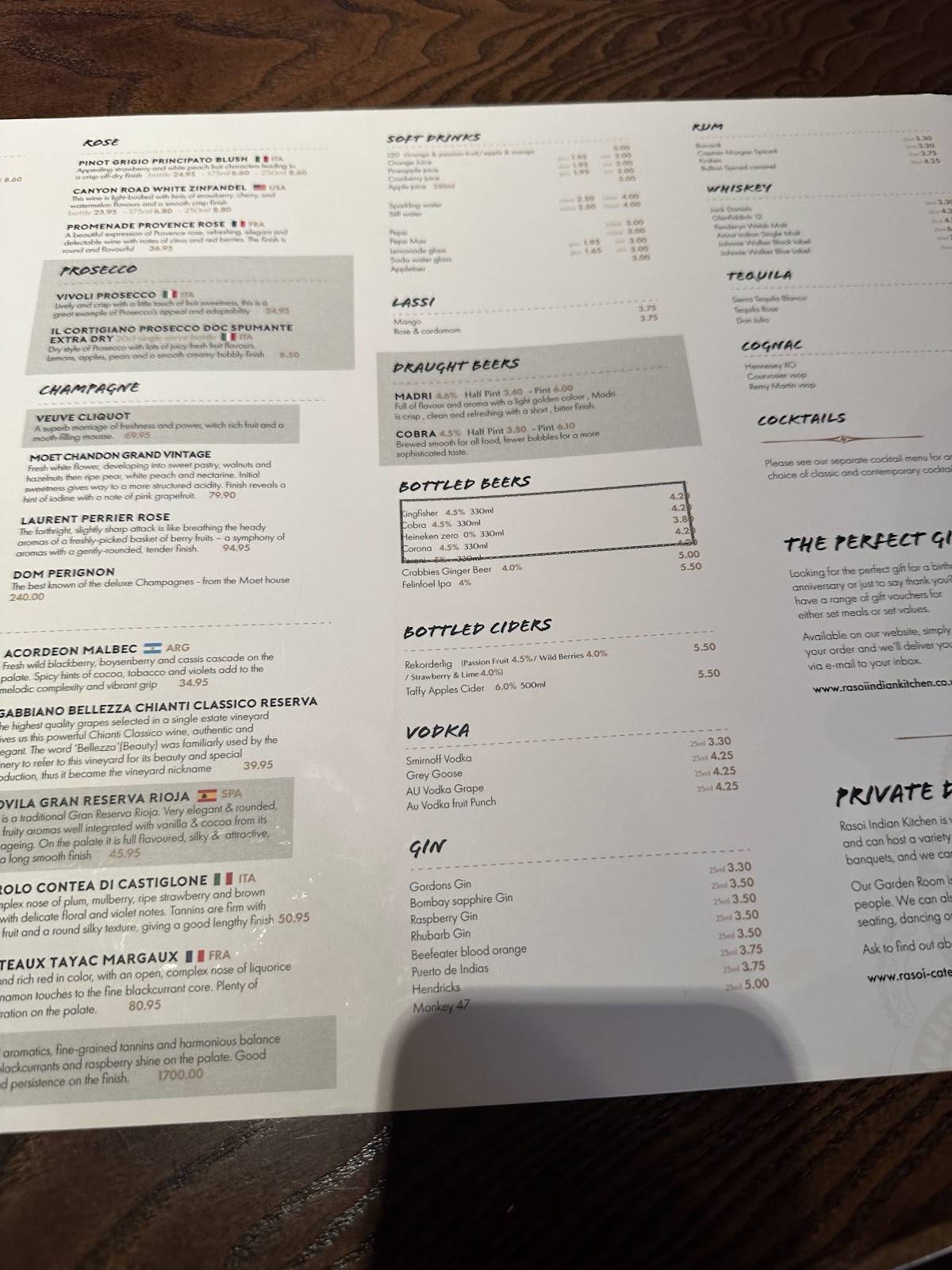 Menu at Rasoi Indian Kitchen restaurant, Pontlliw