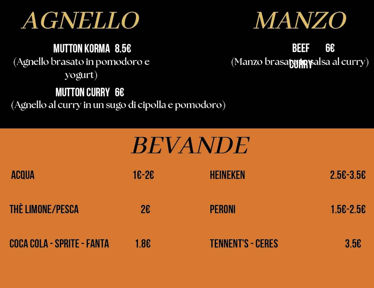 Menu da Rattu's Kebab & Indian Food ristorante, Roma