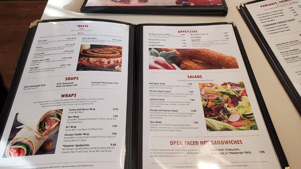 Menu at Red Apple Restaurant, Portage, E Wisconsin St