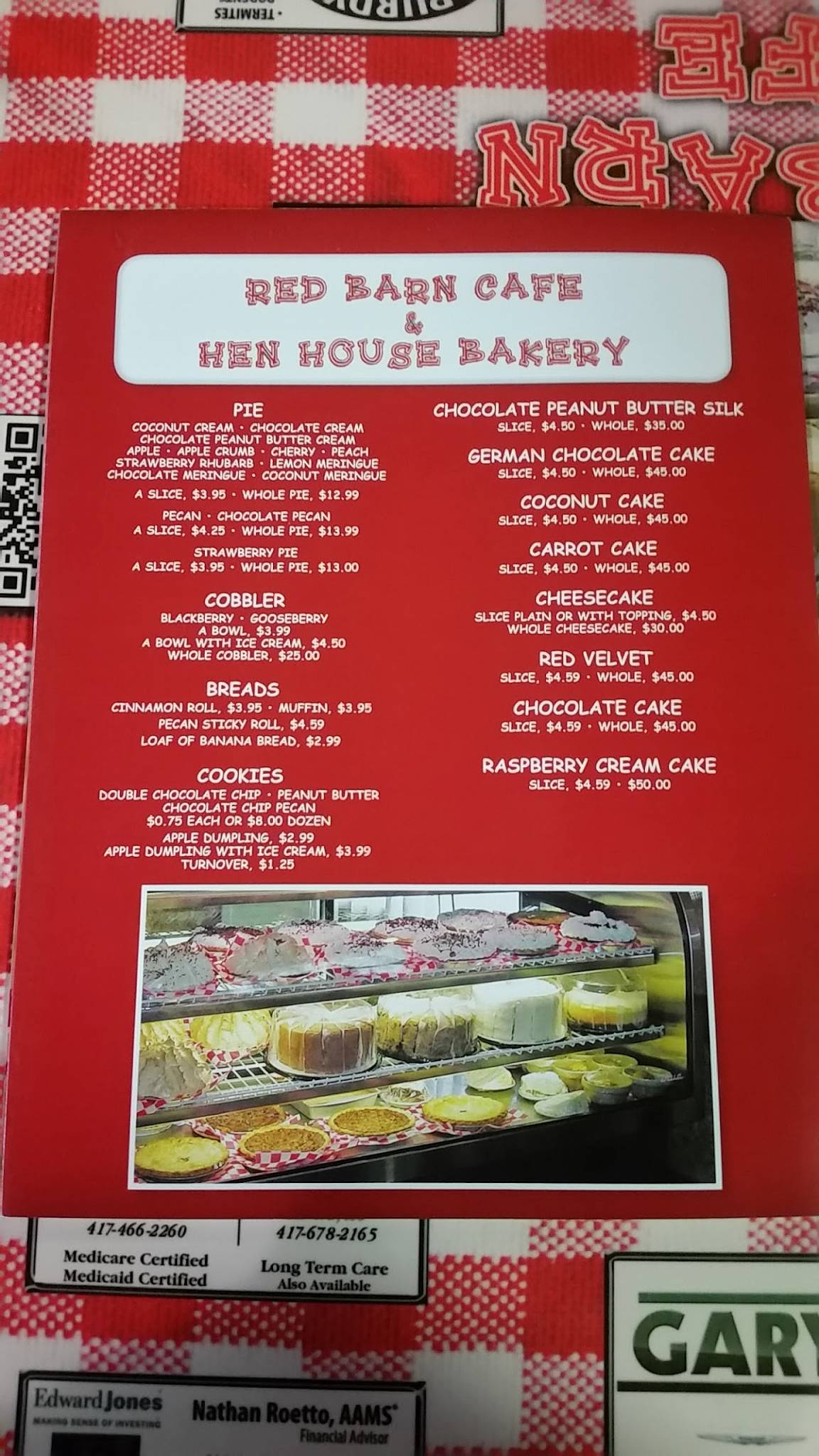Menu at Red Barn Cafe, Mount Vernon, 107 W Mt Vernon Blvd