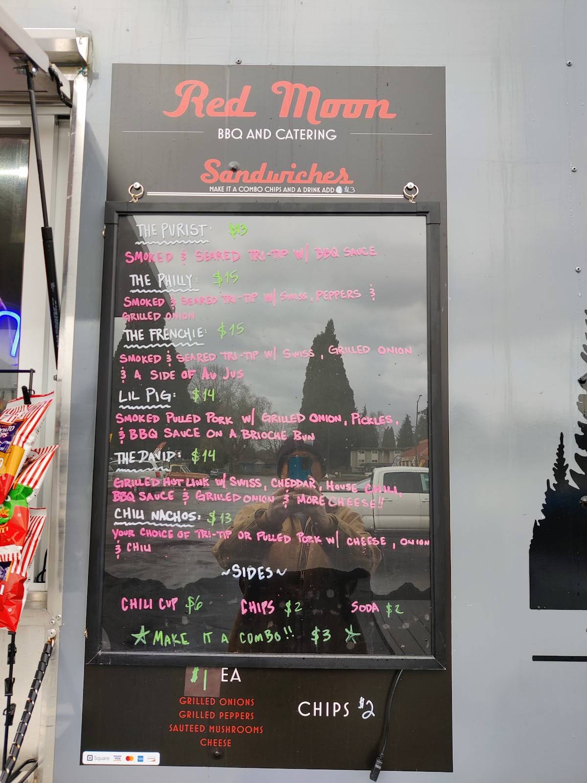 Menu at Red Moon BBQ, Keizer