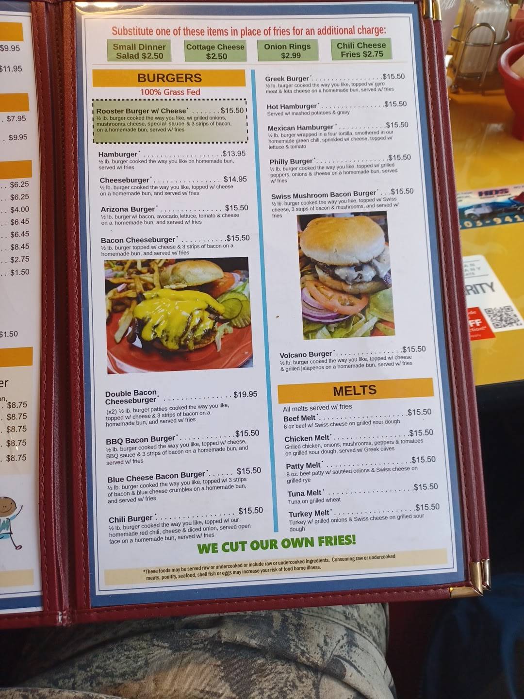 Menu at Red Rooster Cafe, Denver, Washington St