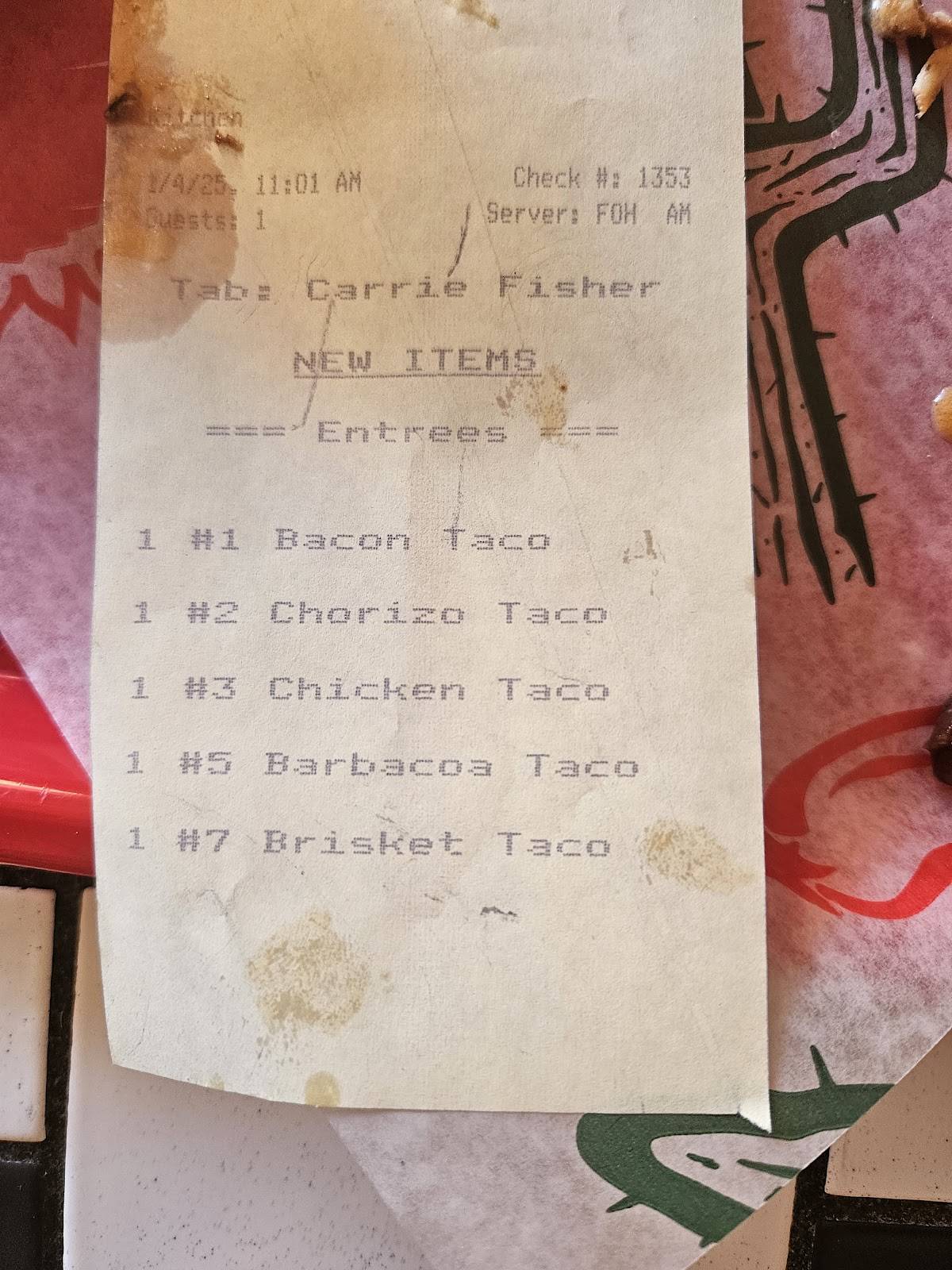 Menu at Redheaded Stranger restaurant, Nashville
