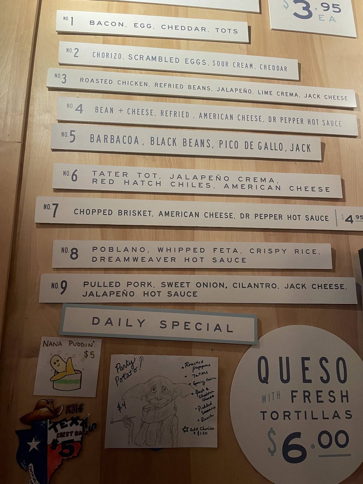 Menu at Redheaded Stranger restaurant, Nashville