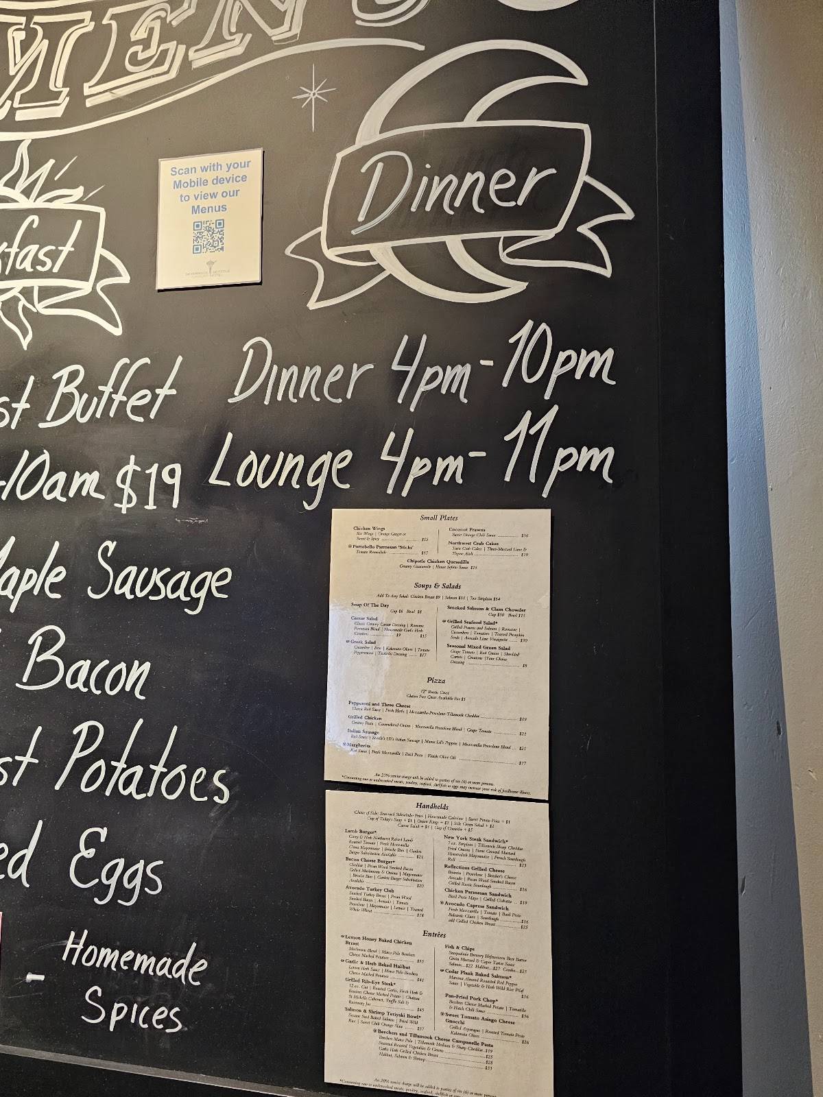 Menu at Reflections Bar & Grill, Seattle