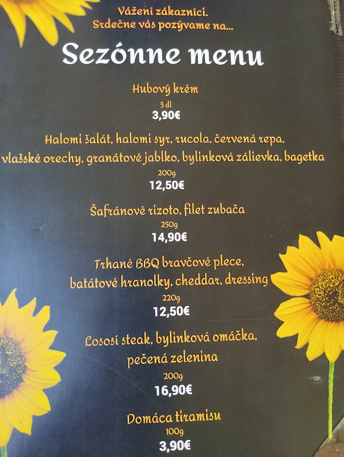 Menu at Reštaurácia Zbrojnoš restaurant, Spišská Nová Ves