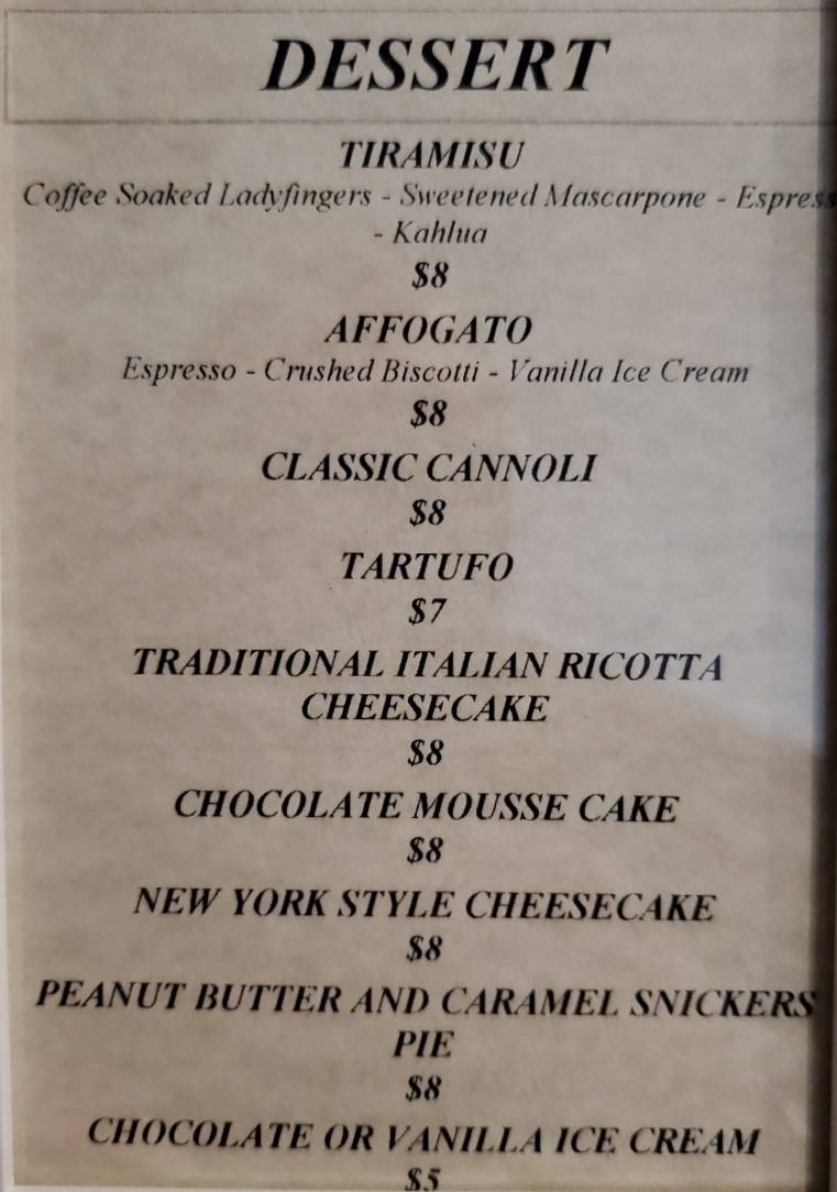 Menu at Acquaviva Restaurant and Bar, Hamburg
