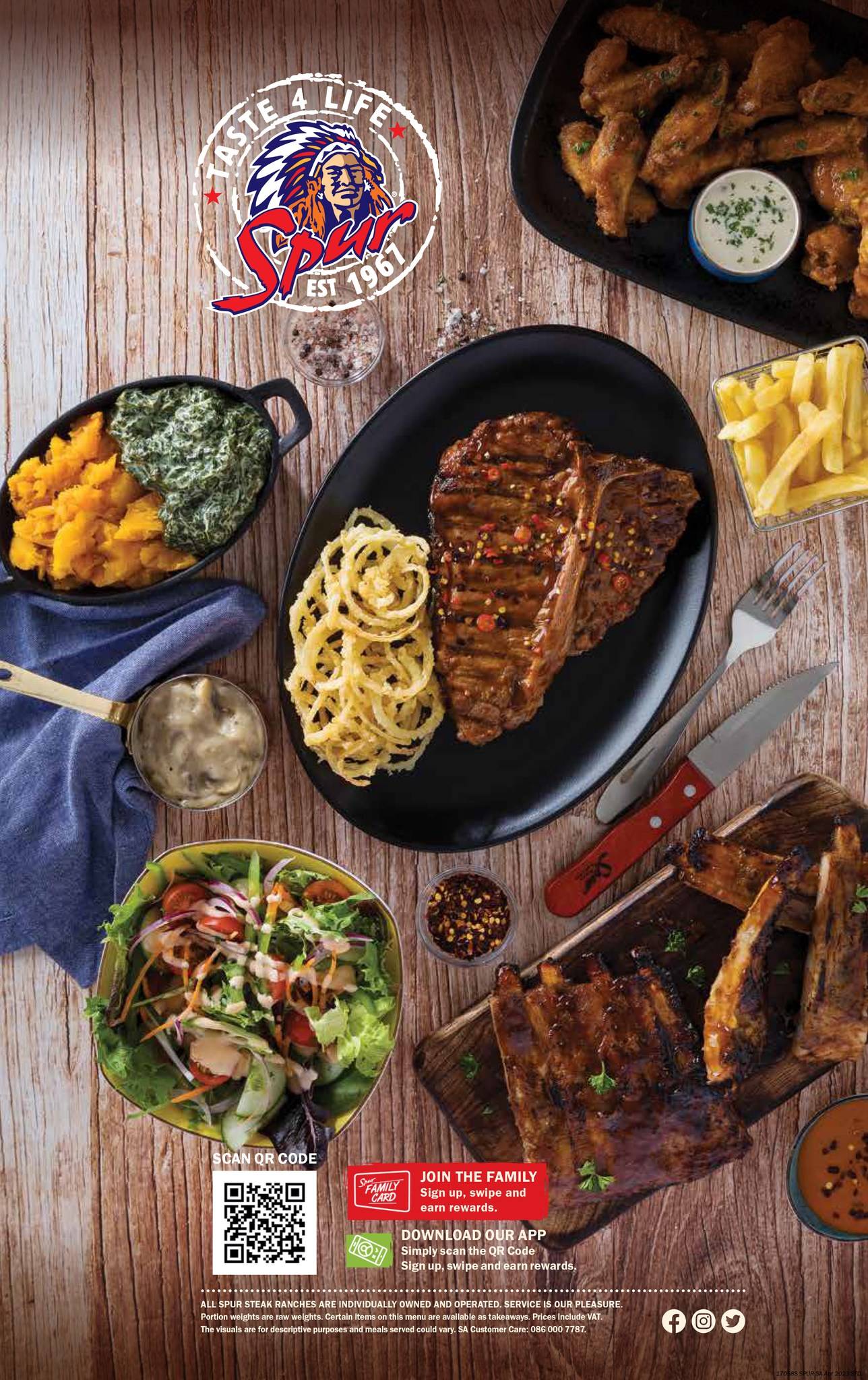 Menu au Alabama Spur restaurant, Bloemfontein, Shop U20 & U21