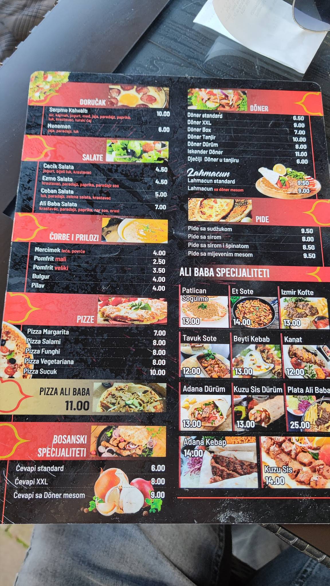 Menu at Alibaba Restoran restaurant, Tuzla