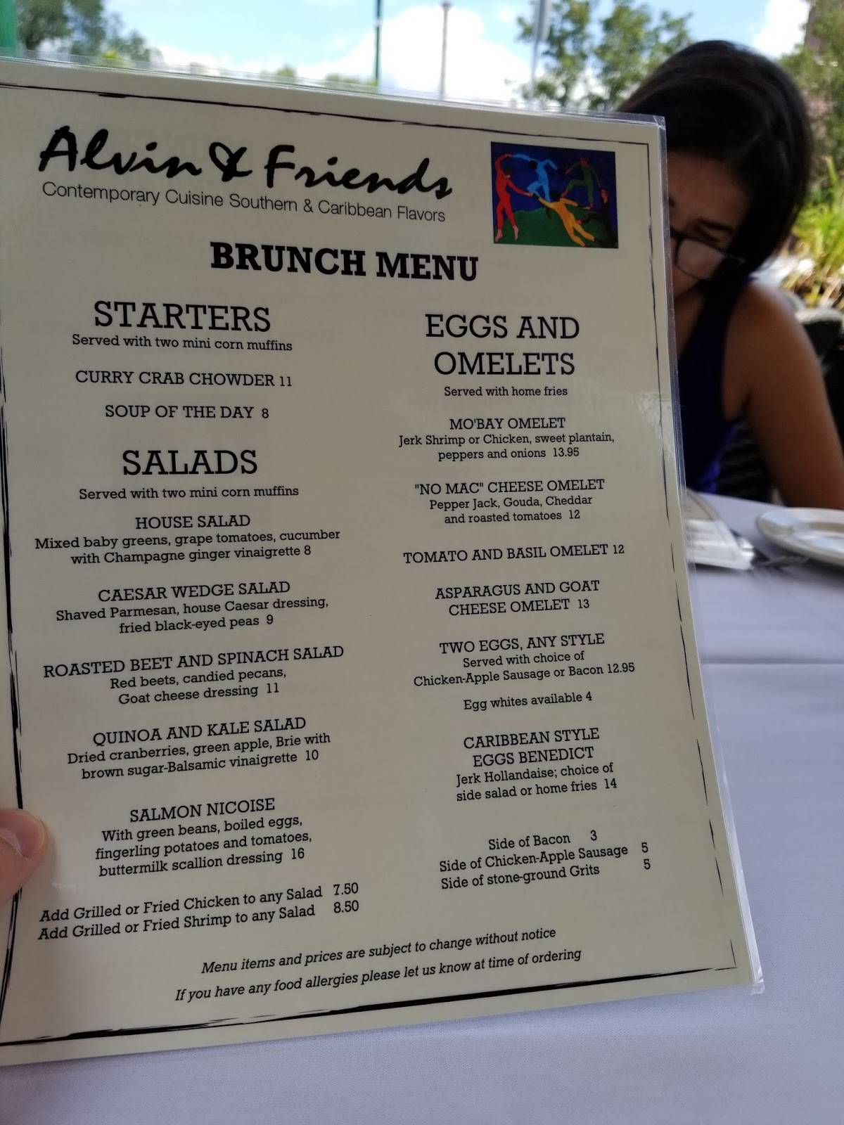 Menu at Alvin & Friends restaurant, New Rochelle