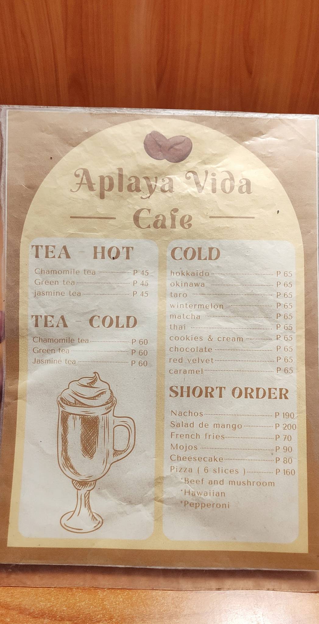 Menu at Aplaya Vida restaurant, Dapitan City