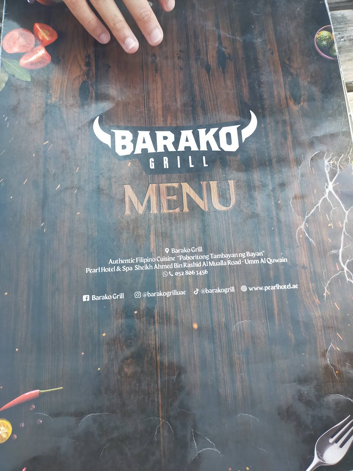 Menu at BARAKO Grill, Umm Al Quwain