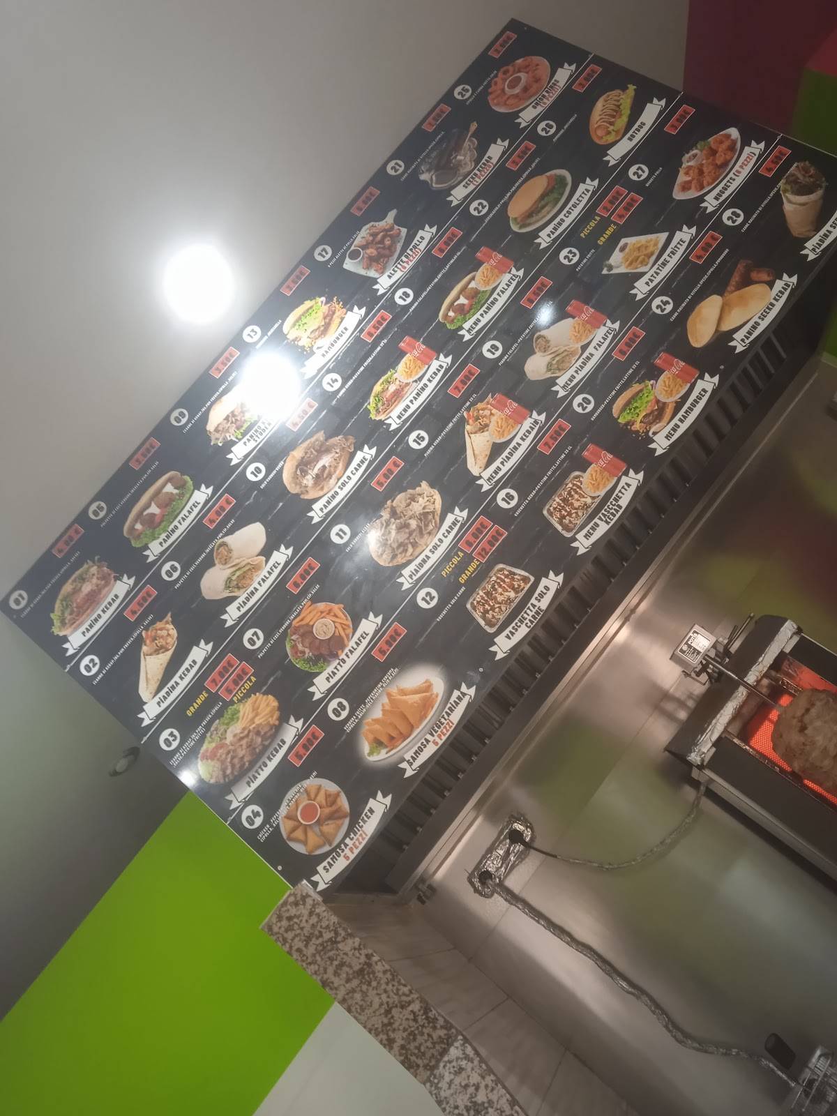 Menu au Baba Doner Kabab restaurant, Carrare