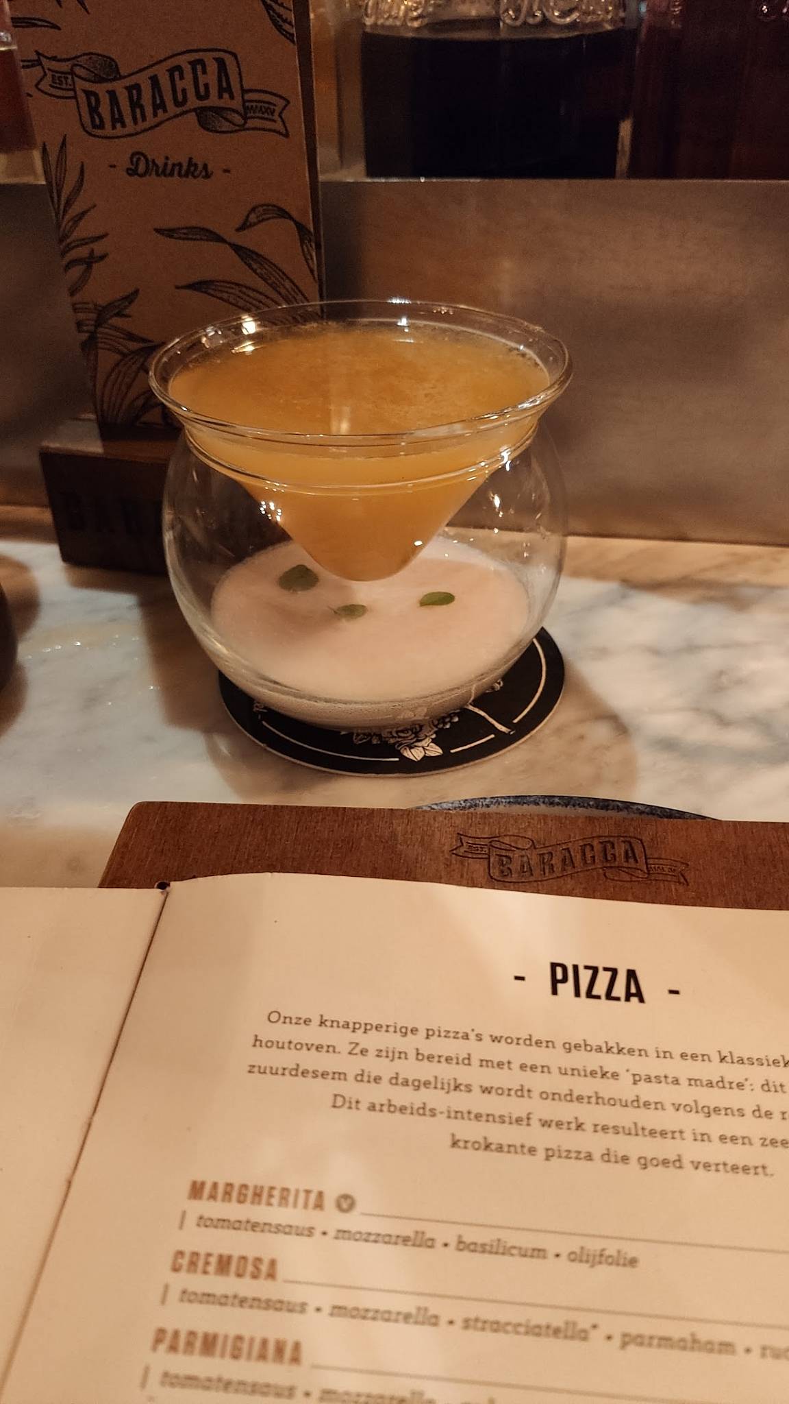 Menu at Baracca, Leuven