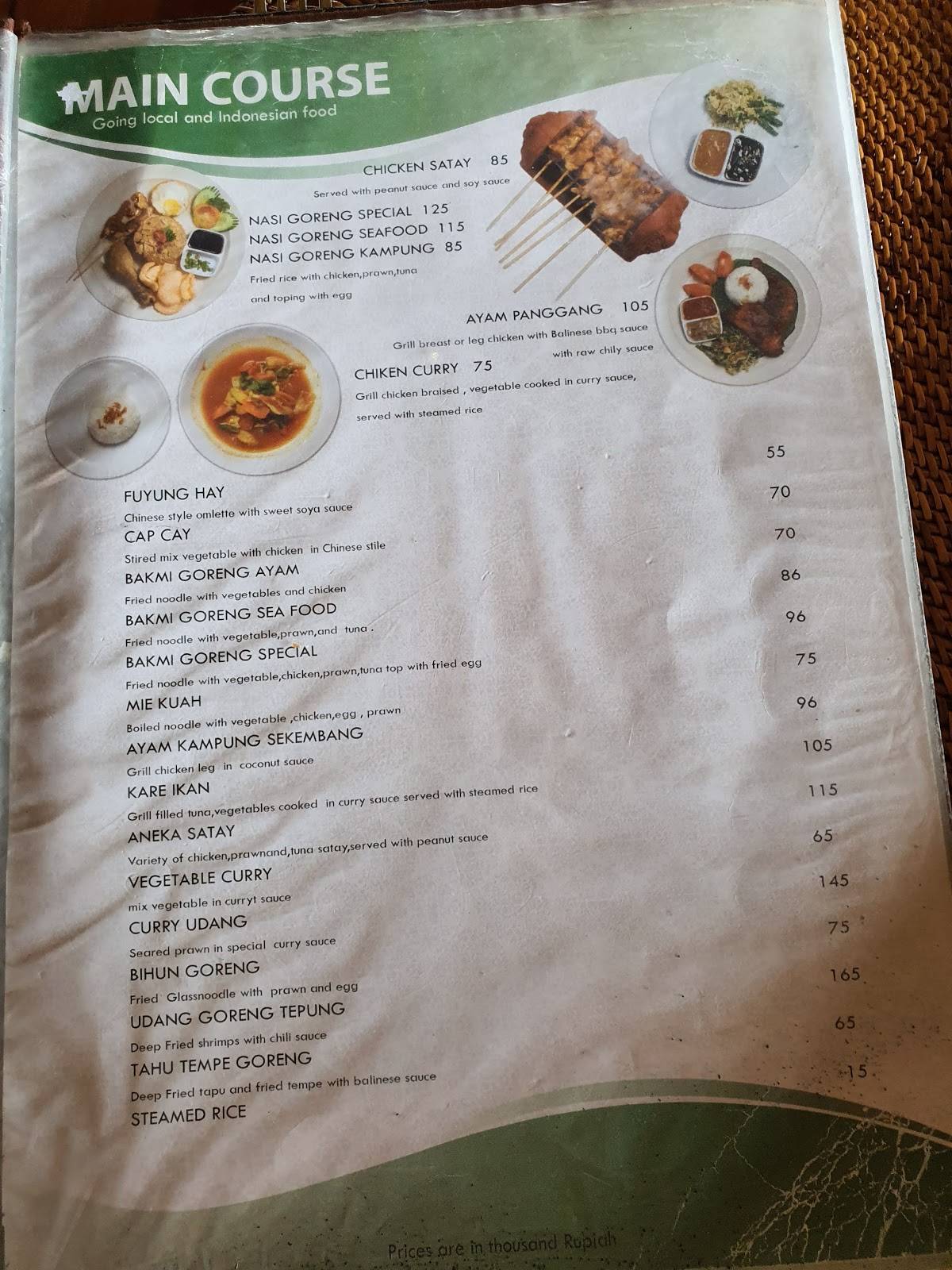 Menu at Restoran Bebek Joni restaurant, Peliatan