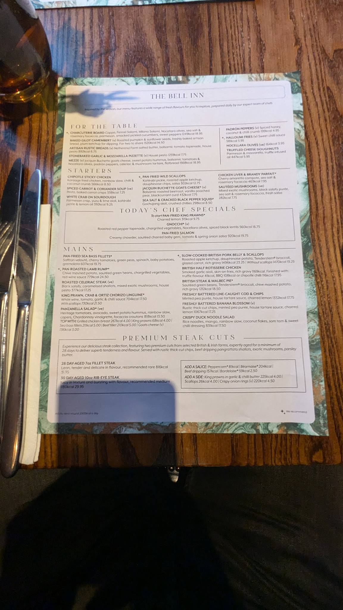 Carta del restaurante Bell Inn Godstone, Godstone