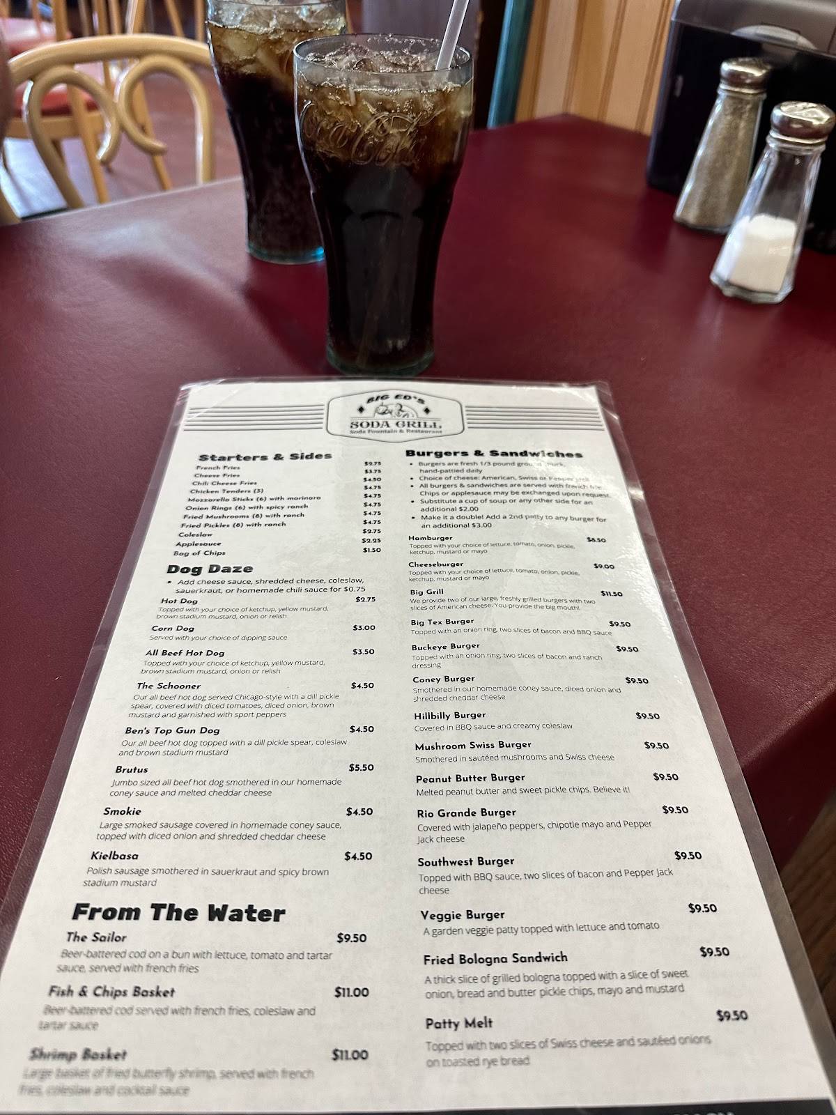 Menu at Big Ed's Main Street Soda Grill - Vermilion restaurant, Vermilion