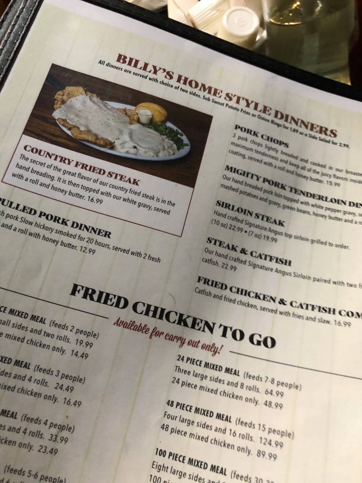 Menu at Billy Gail's - Ozark, MO restaurant, Ozark