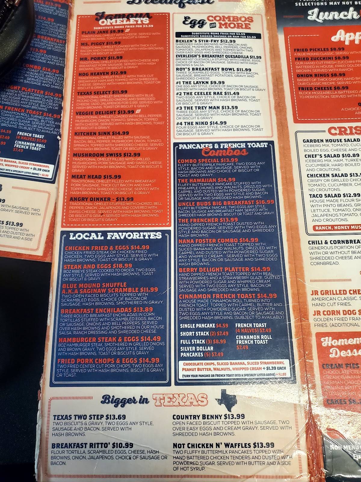Menu at Blue Mound Cafe - Belknap, Fort Worth