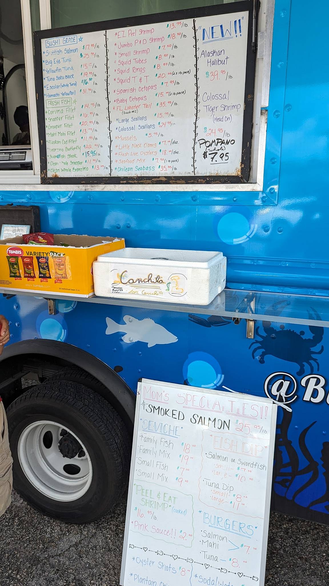 Menu at Blue Runner Seafood restaurant, Miami