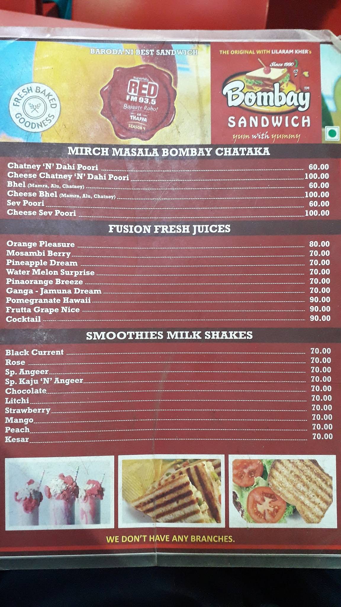Menu at Bombay Sandwich - Best Fast Food Shop Original Bombay Sandwich ...