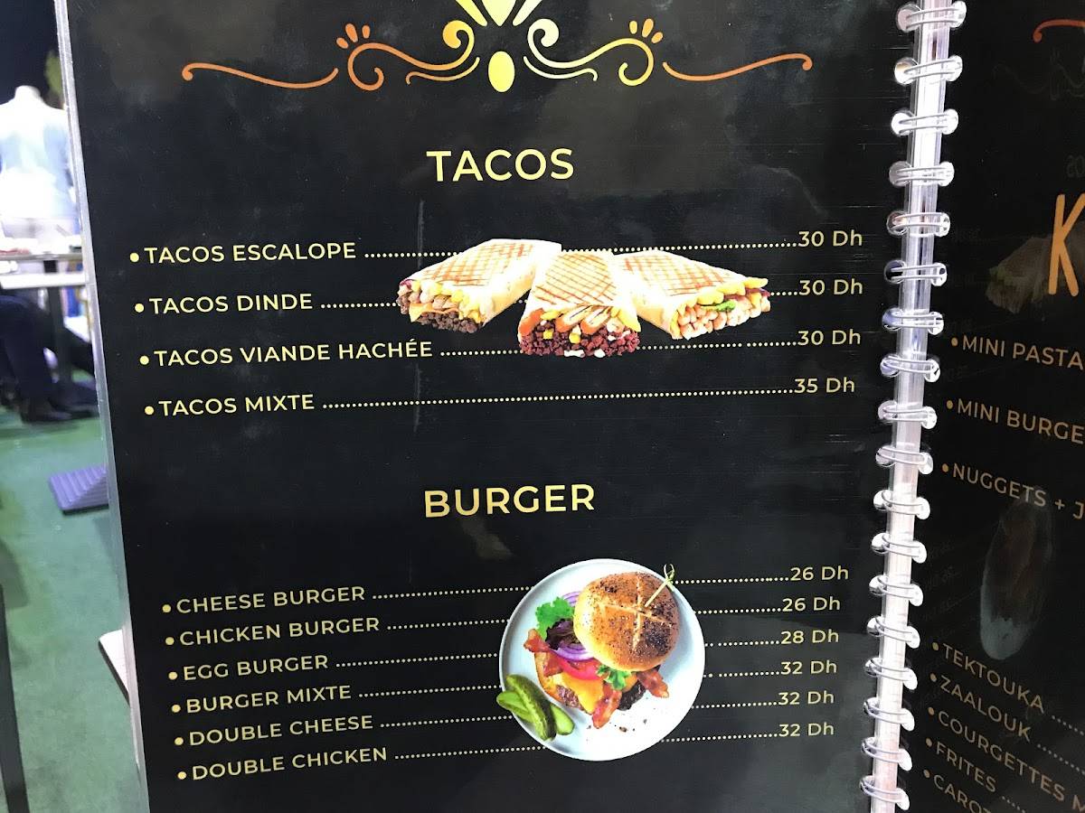 Menu at Buffet Tamimte restaurant, Agadir