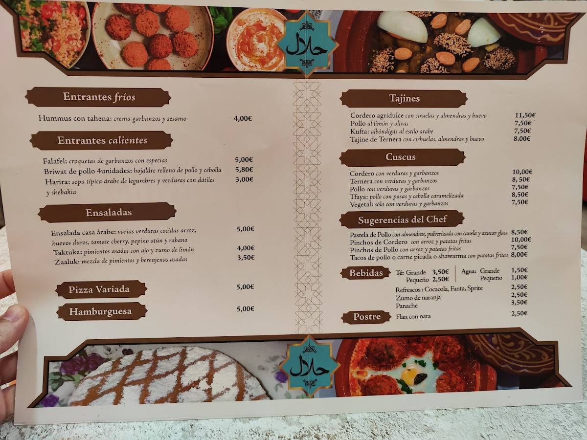 Carta de Casa Árabe Restaurante, Madrid