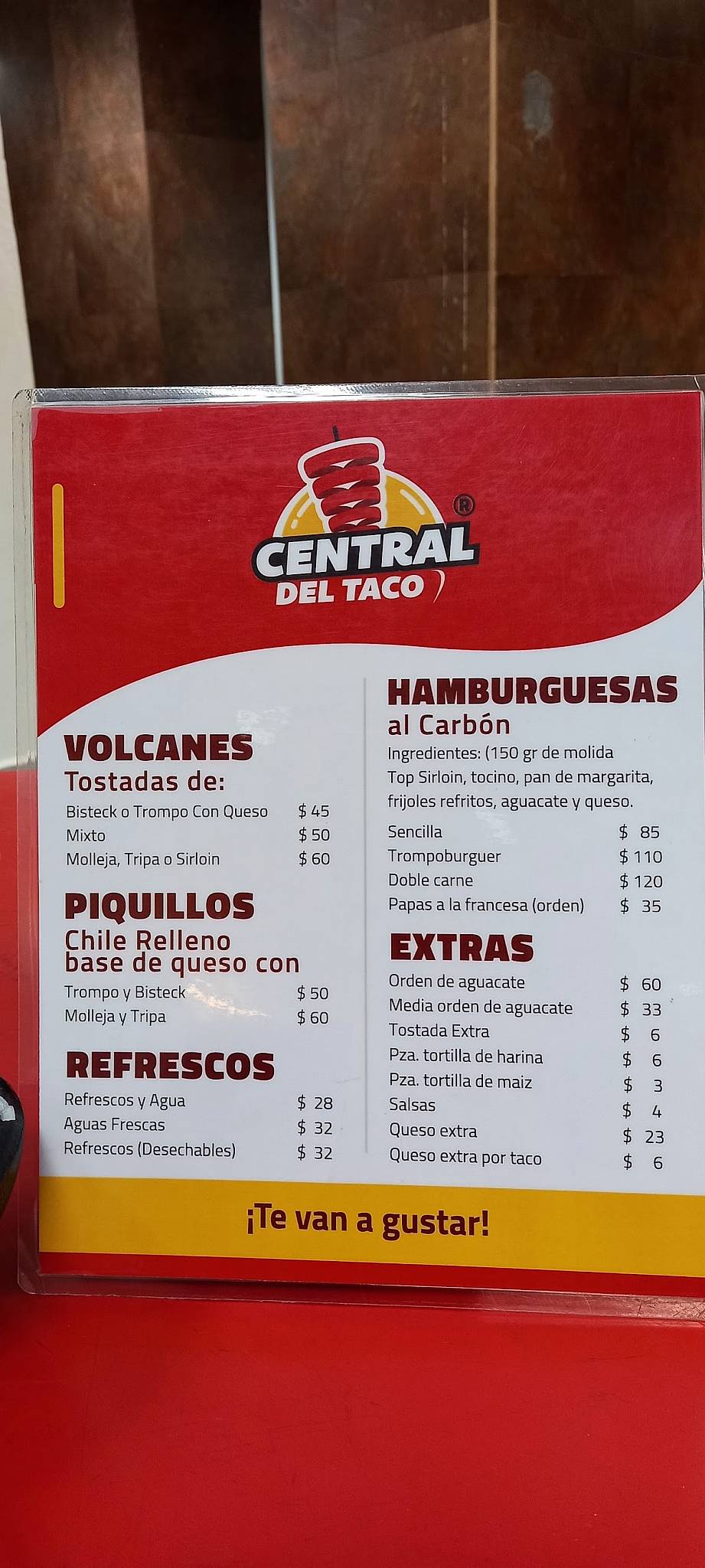 Carta del restaurante Central del Taco (San Jerónimo), Monterrey, Blvd ...