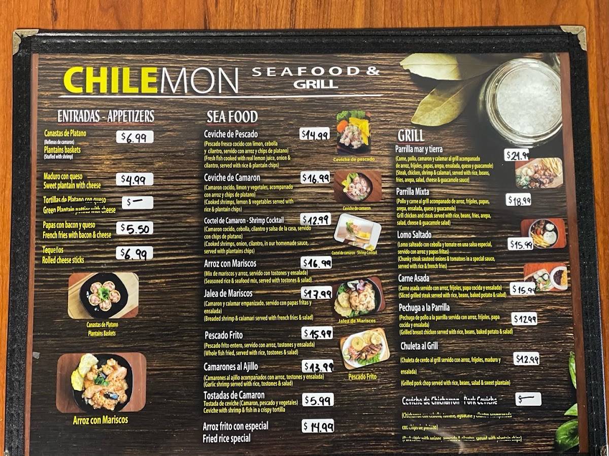 Menu at Cevicheria and Grill Chilemon restaurant, Memphis, Summer Ave