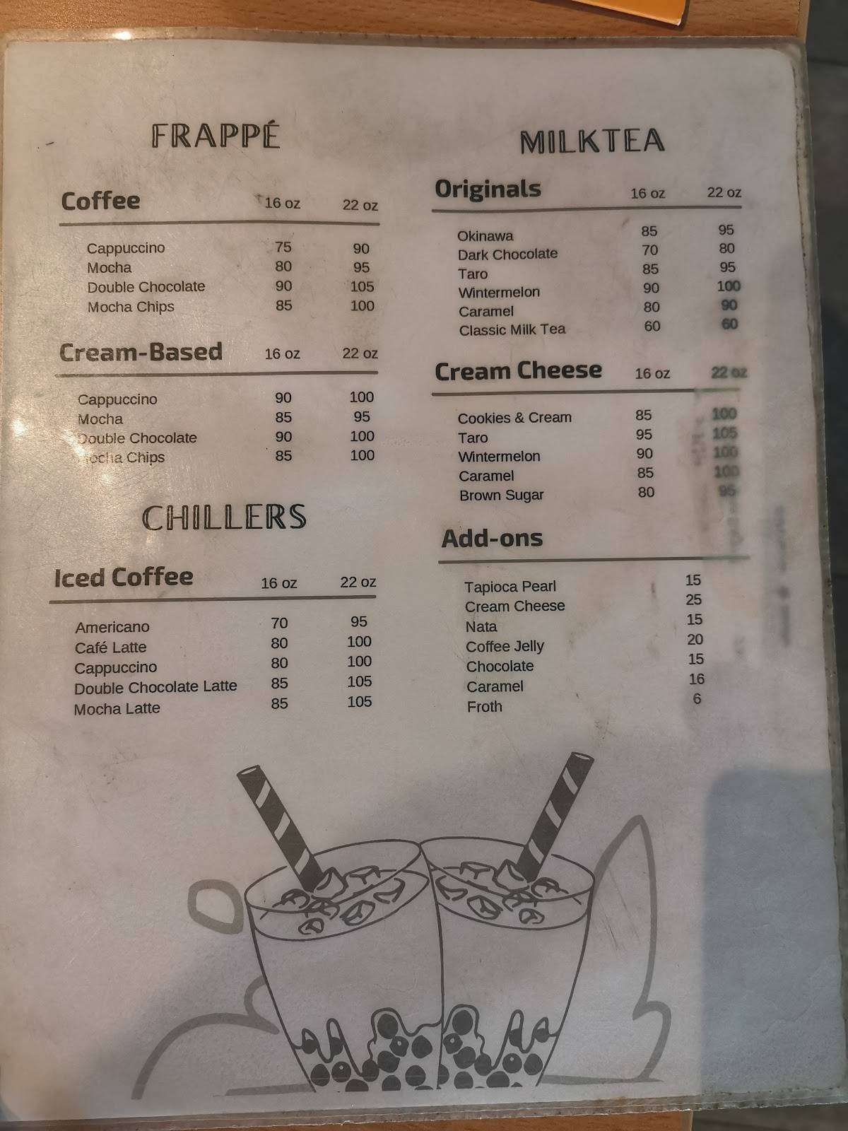 Menu at Chums Restaurant, General Trias